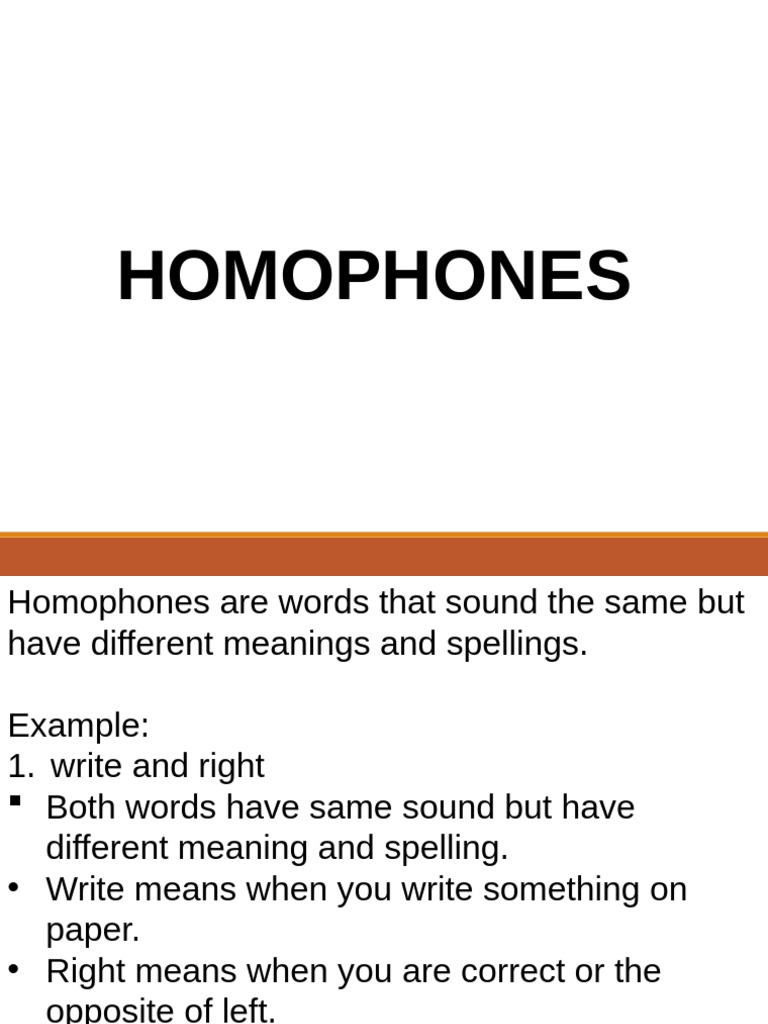 Homophones N Homonyms | PDF