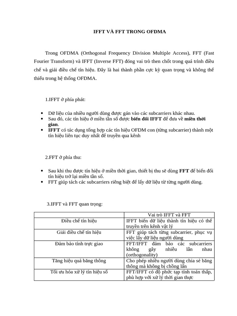 Ifft Và Fft Trong Ofdma | PDF