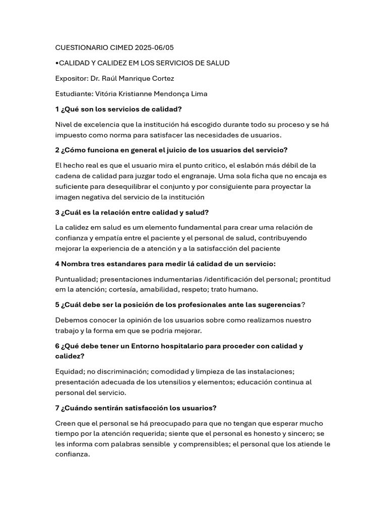 Cuestionario CIMED | PDF | Empatía