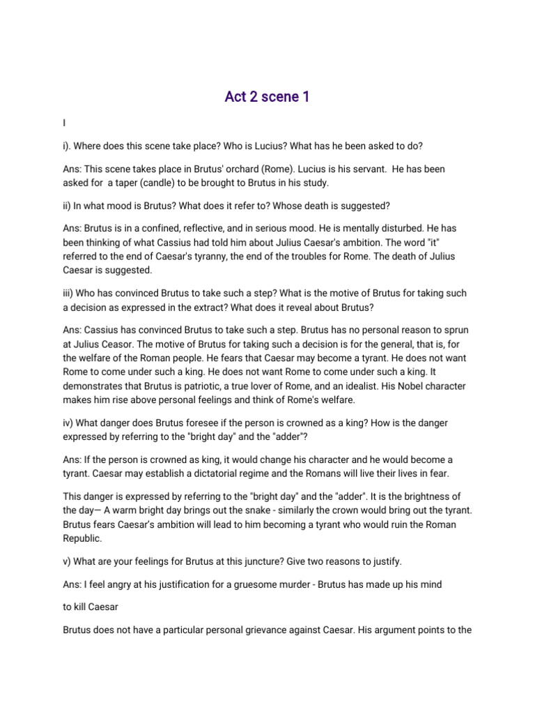 Julius Act 2 Scene 1-WPS Office | PDF | Julius Caesar | Mark Antony