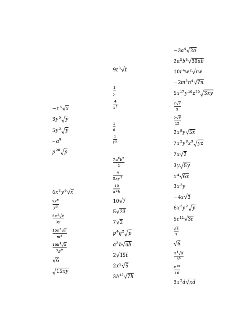 Simplifying Radicals 2 KEY | PDF