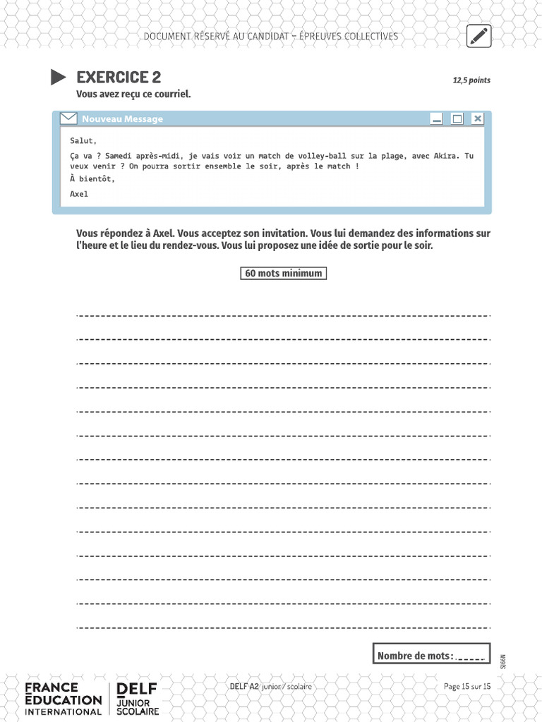 Production Ecrite A2 | PDF