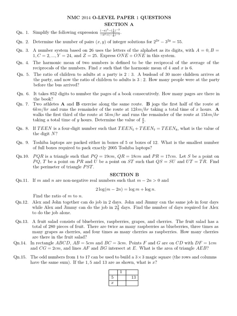 MTC Contest Ordinary 2010-2024 Complete | PDF | Numbers | Mathematics
