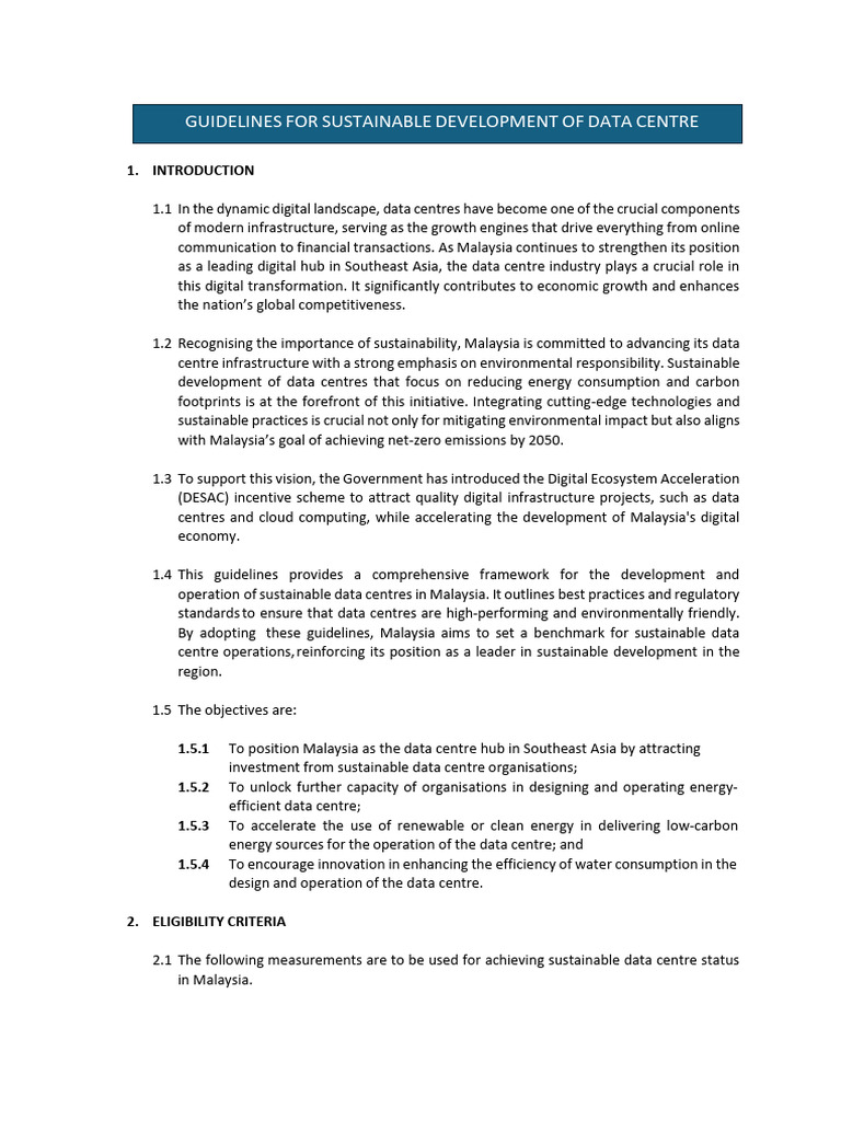 Final Guidelines For Sustainable Data Centre | PDF | Sustainability ...