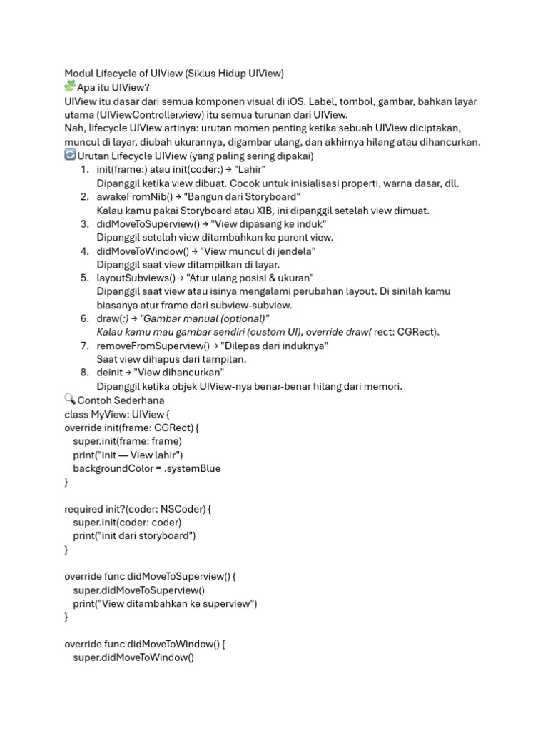 Modul Lifecycle of UIView | PDF