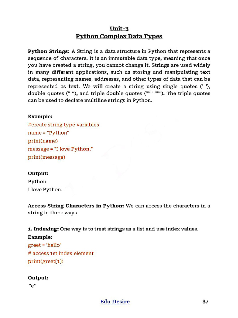Python UNIT 3 | PDF