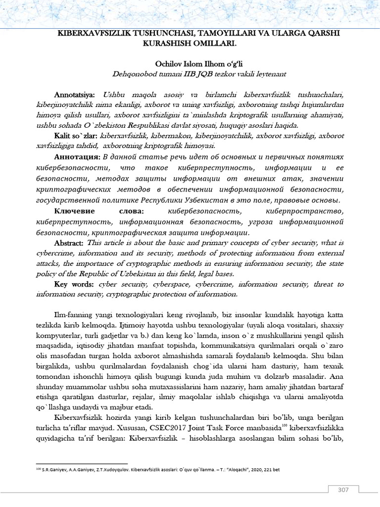 Ochilov Islom Ilhom o G Li | PDF