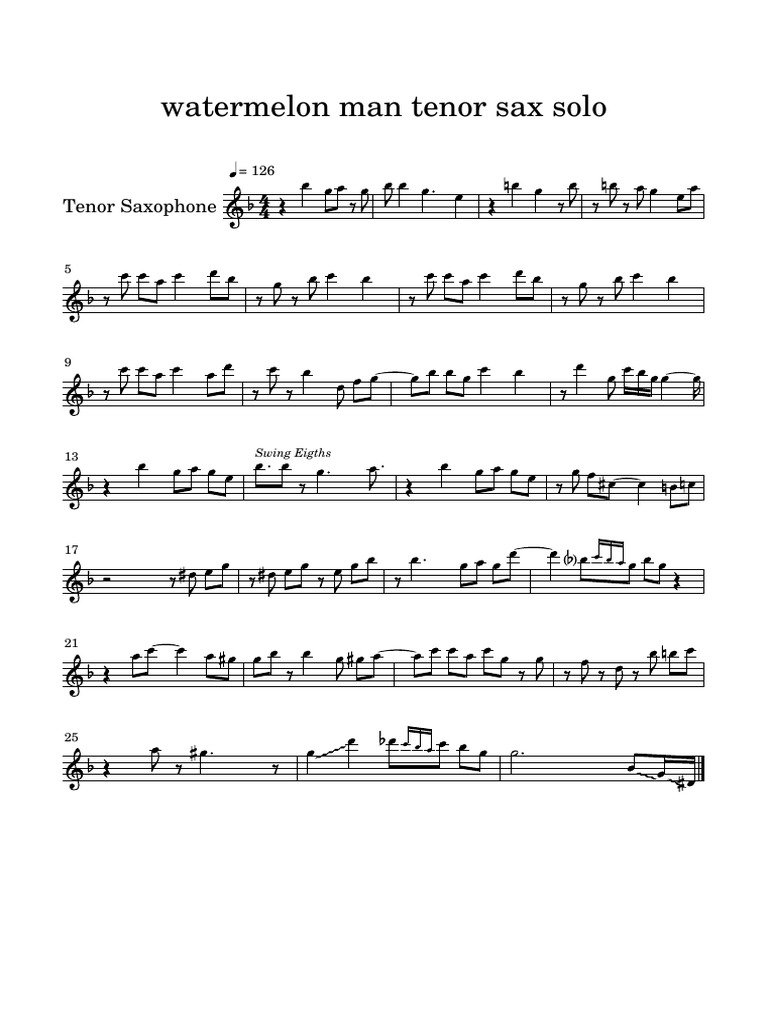 Watermelon Man Tenor Sax Solo 2 | PDF
