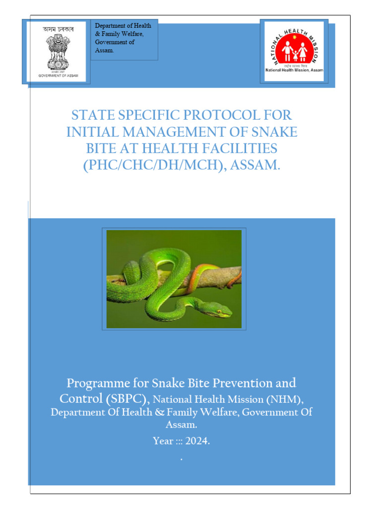 Assam Snake Bite Management Protocol 2024 | PDF | Venomous Snakes | Snake