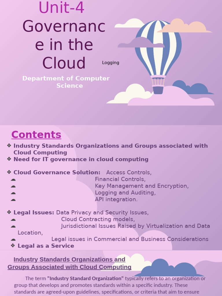Unit-4 Governance in The Cloud | PDF | Cloud Computing | Information Security