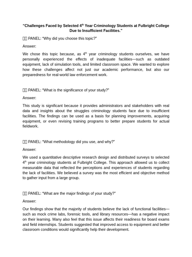 Mock Questions and Answers For Final Defense | PDF | Survey Methodology | Methodology