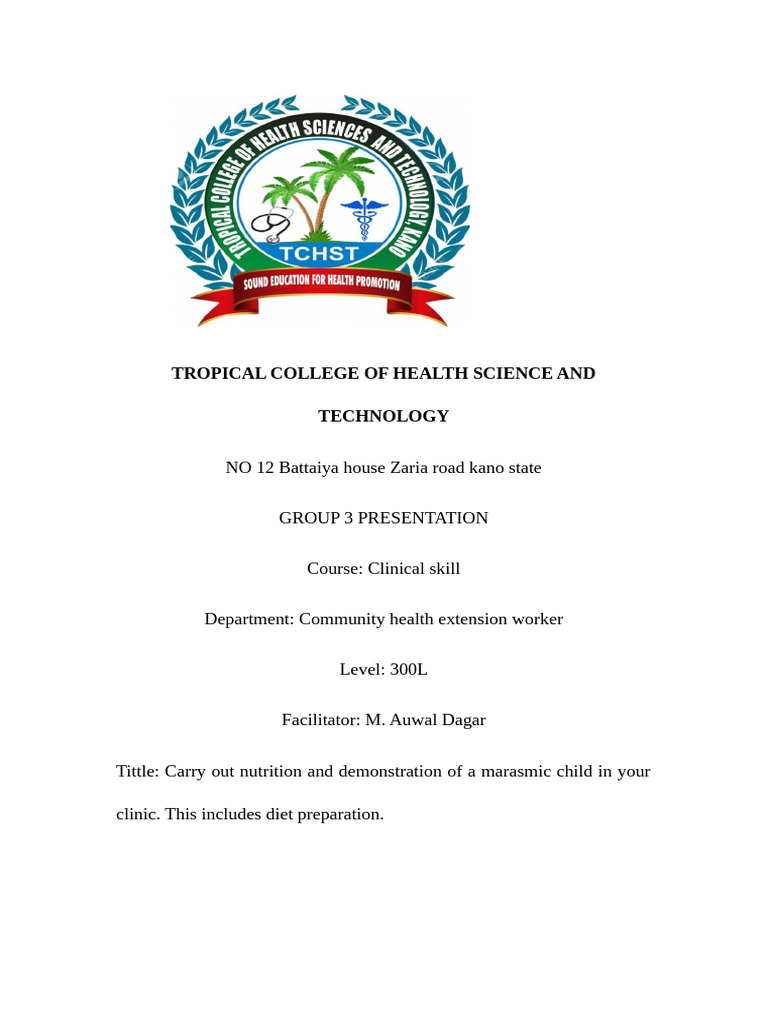Tropical College of Health Science and Technolog2 | PDF | Malnutrition ...
