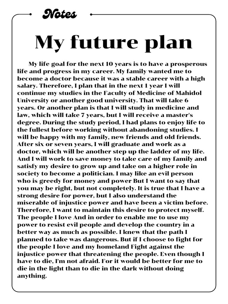 My Future Plan | PDF