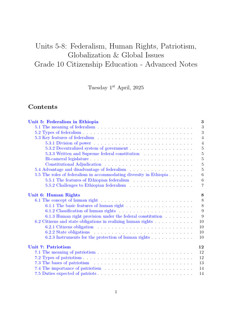 Advanced Citizenship Notebook Grade 10 Unit 5 8 | PDF | Human Rights ...