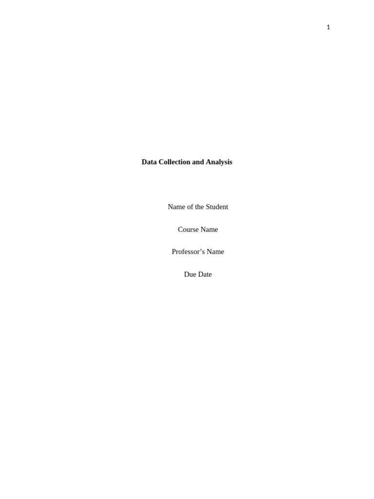 Data Collection and Analysis | PDF