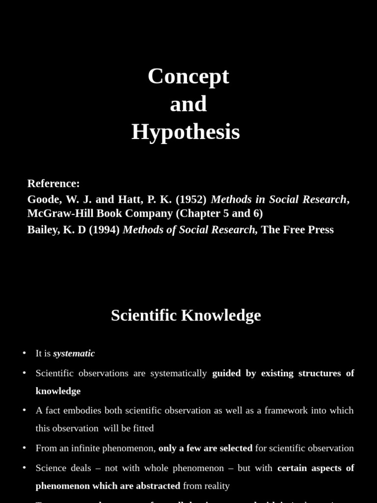 Concept and Hypothesis | PDF | Hypothesis | Concept