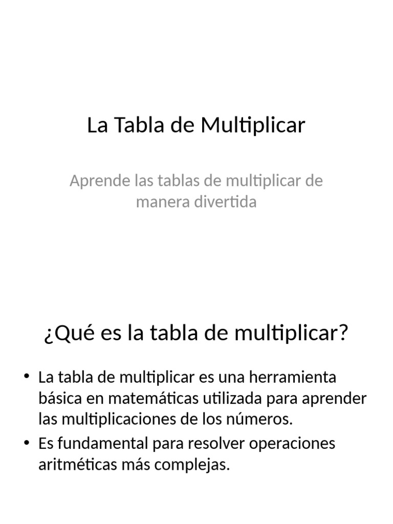Tabla de Multiplicar Presentacion | PDF