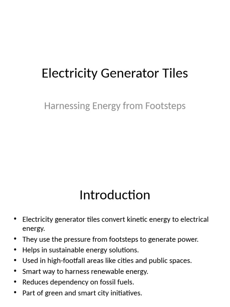 Electricity Generator Tiles Updated | PDF | Electricity | Electric ...
