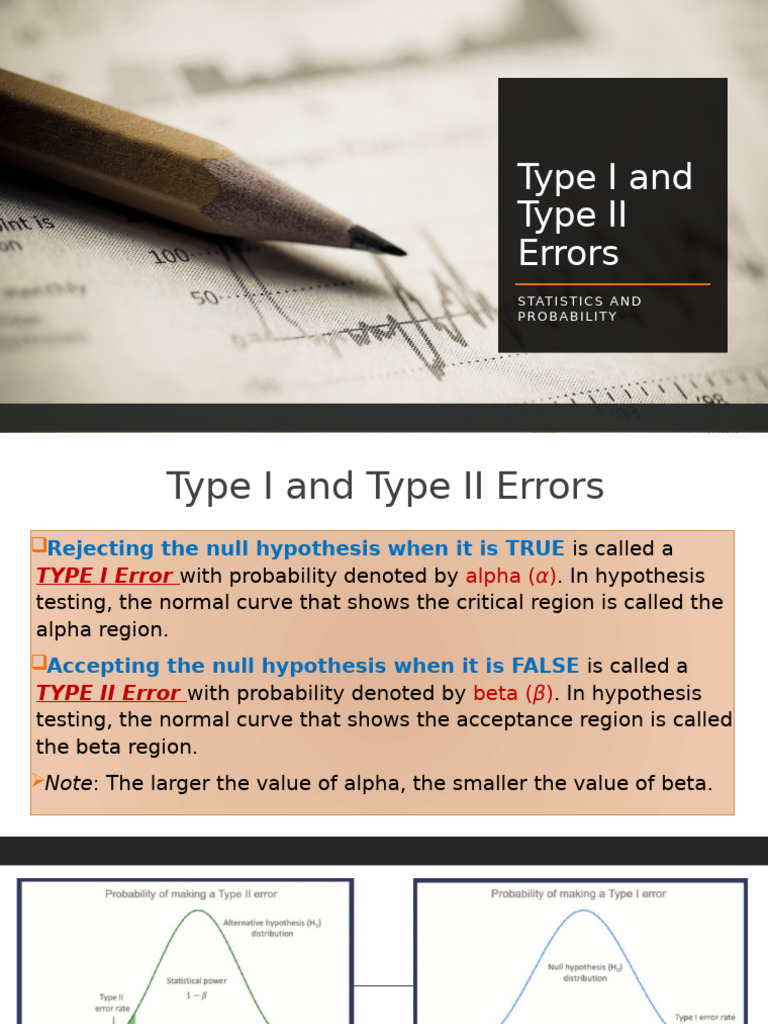 Type I and Type II Errors | PDF | Type I And Type Ii Errors ...