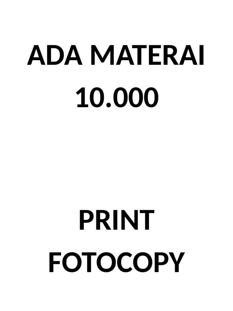 Ada Materai | PDF