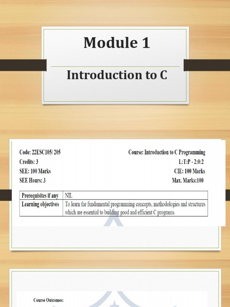 Introduction To C Programming-Module 1 | PDF | Object Oriented Programming | Integer (Computer ...