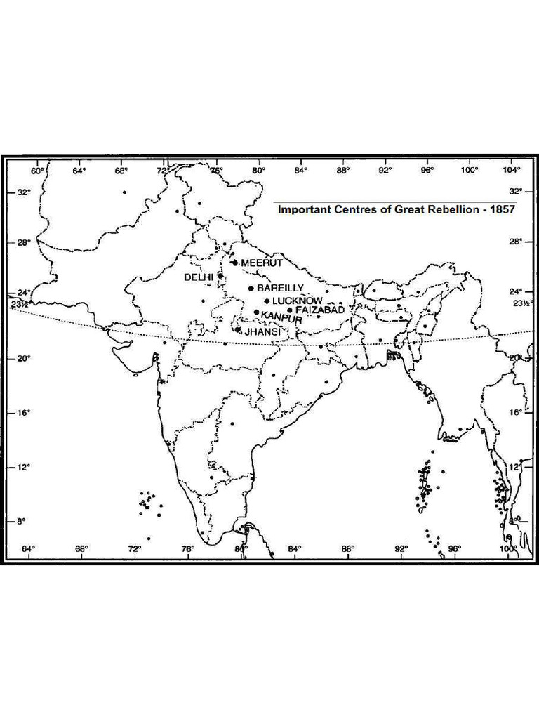 Map1 to Practice - Revolt of 1857 | PDF