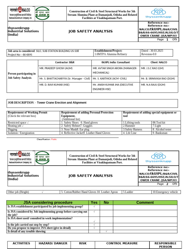 Tower Crane Jsa | PDF | Crane (Machine)
