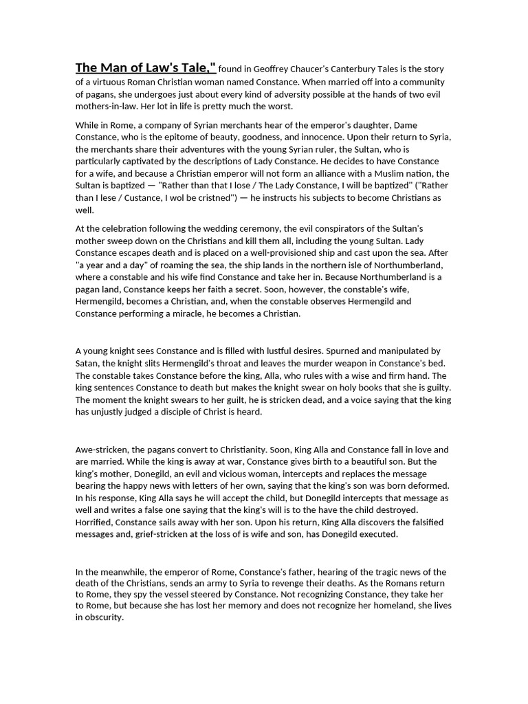 Constance's Trials in The Man of Law's Tale | PDF | Samson