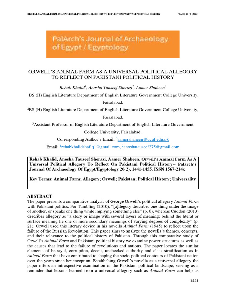 ORWELLS_ANIMAL_FARM_AS_A_UNIVERSAL_POLIT | PDF | Muhammad Zia Ul Haq ...