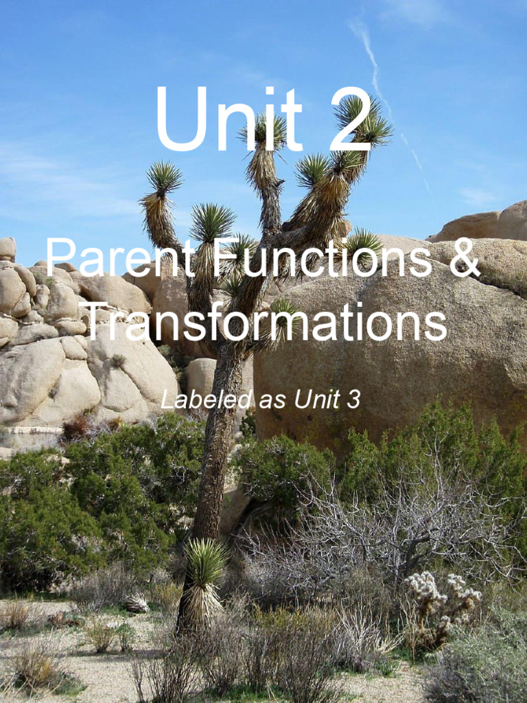 Unit 02 DAY02 Parent Functions & Transformations | PDF