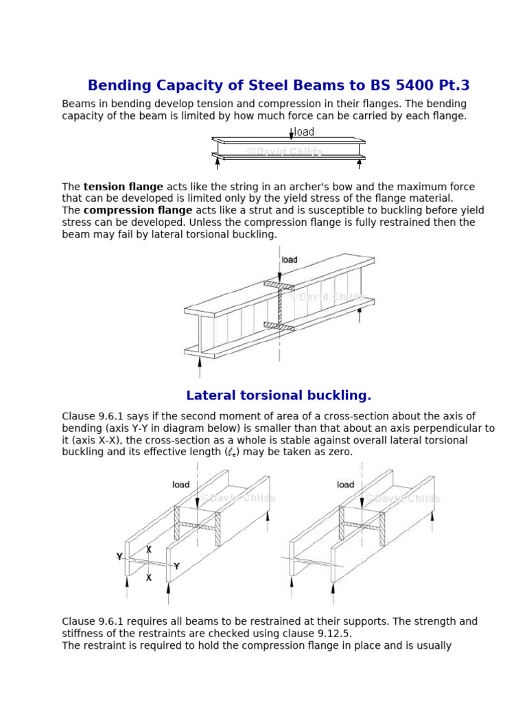 Notes on Determining Bending Capacity of Steel Beams to BS 5400 Pt.3 ...