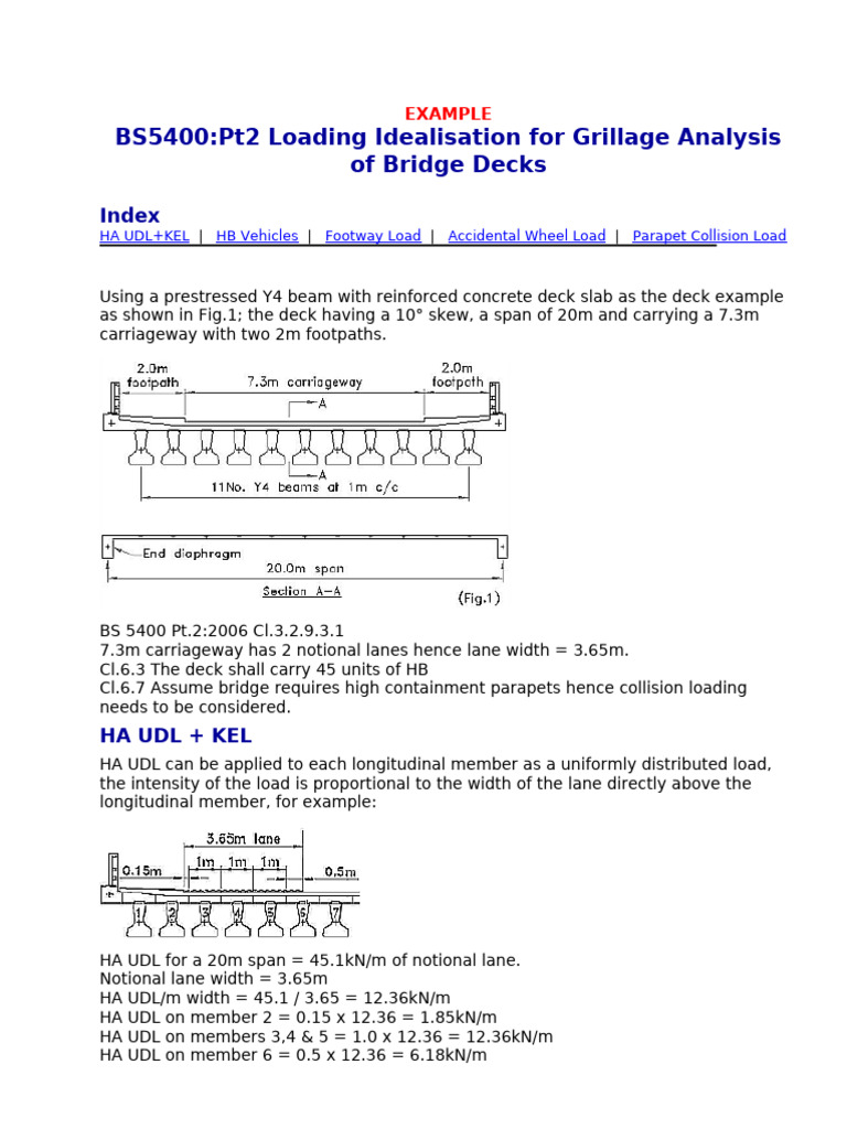 Notes On Grillage Analysis of Bridge Decks-Example | PDF | Beam ...