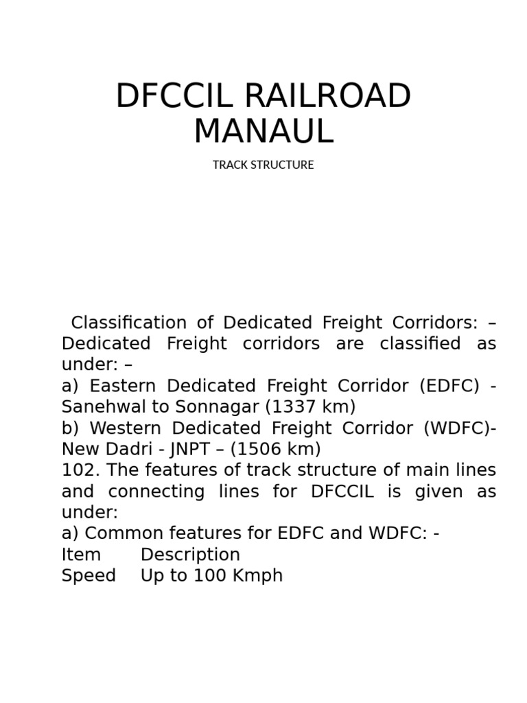 Dfccil Railroad Manaul Track Structure | PDF