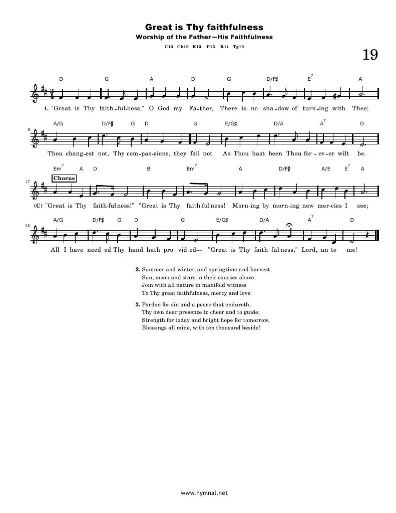 Great is Thy Faithfulness Lyrics | PDF
