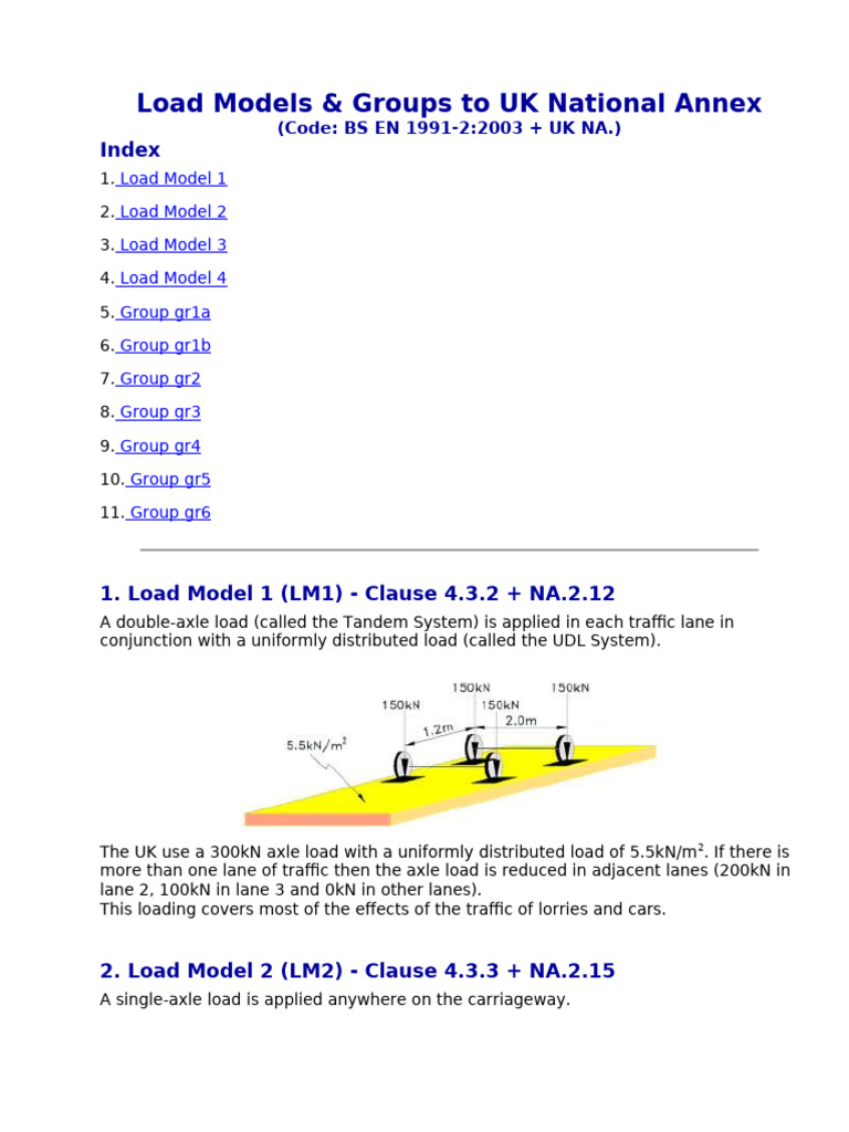UK Load Models for Traffic Design | PDF | Bridge | Force