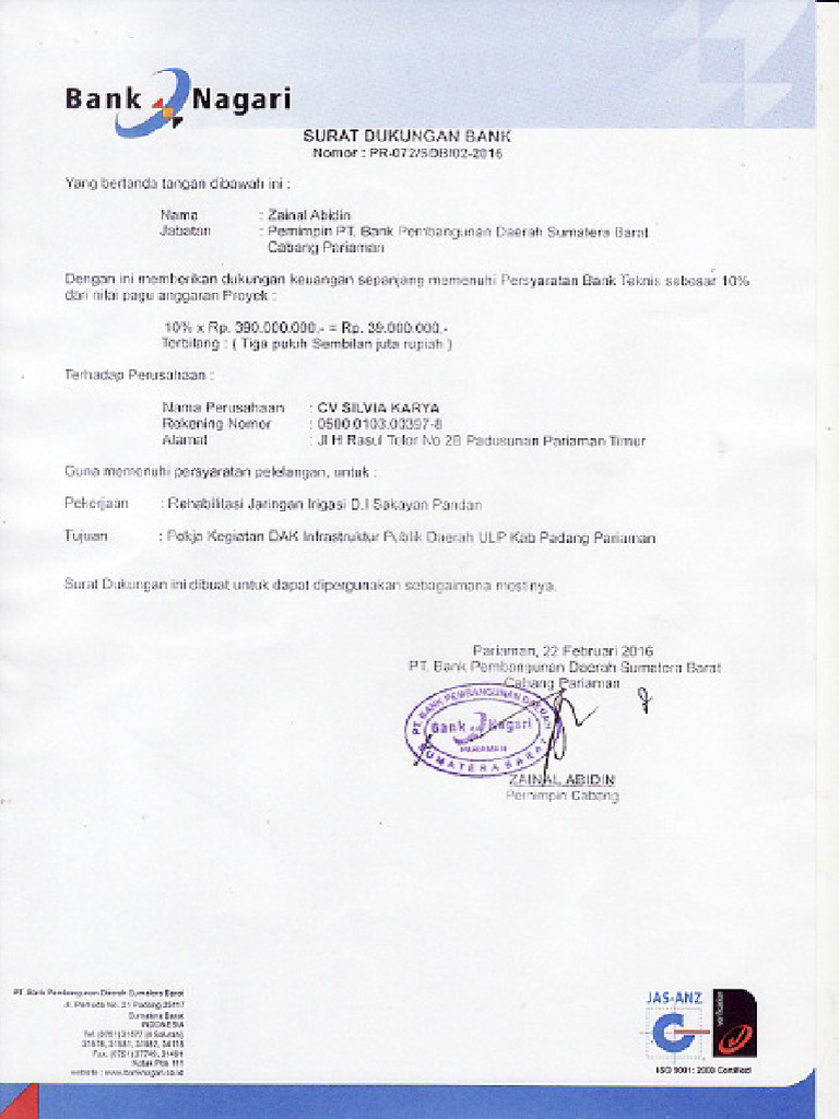 Duk. Bank D.I Sakayan Pandan | PDF