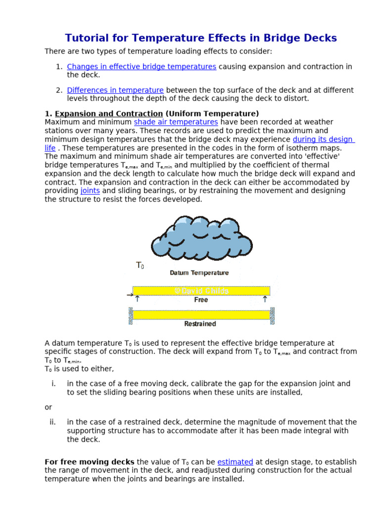 Notes On Temperature Effects in Bridge Decks | PDF | Thermal Expansion ...