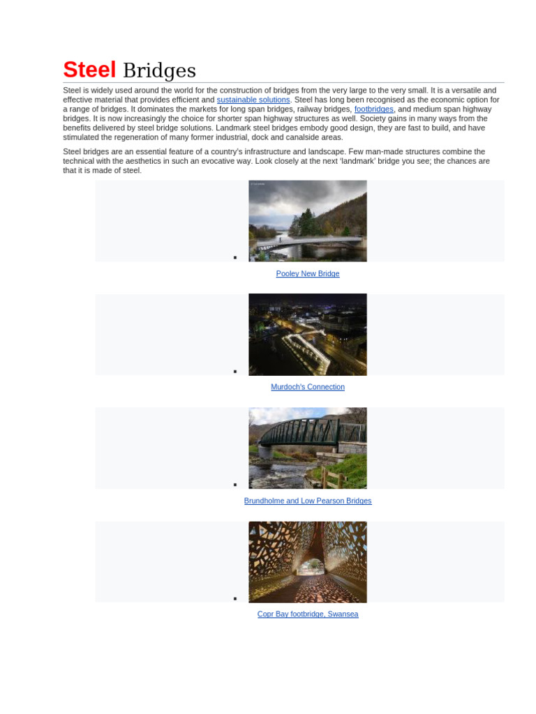 Notes On Steel Bridges | PDF | Bridge | Strength Of Materials