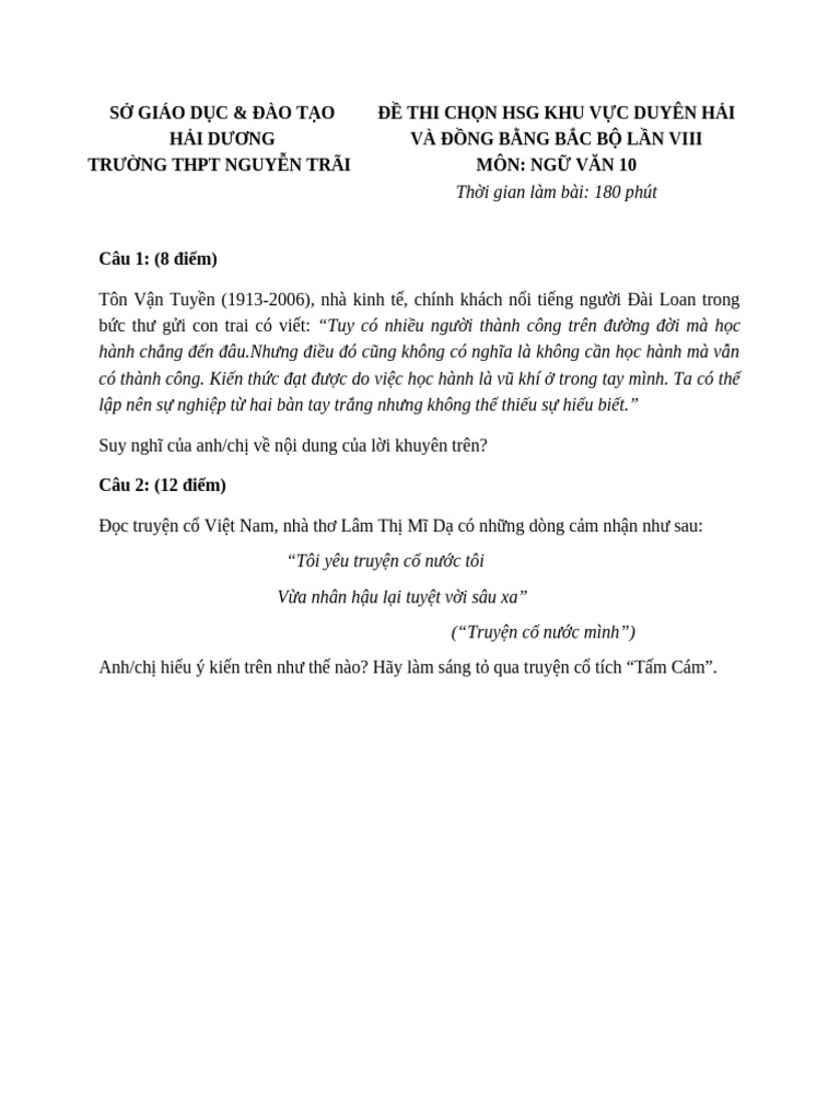 đề 1-hsg 10 | PDF