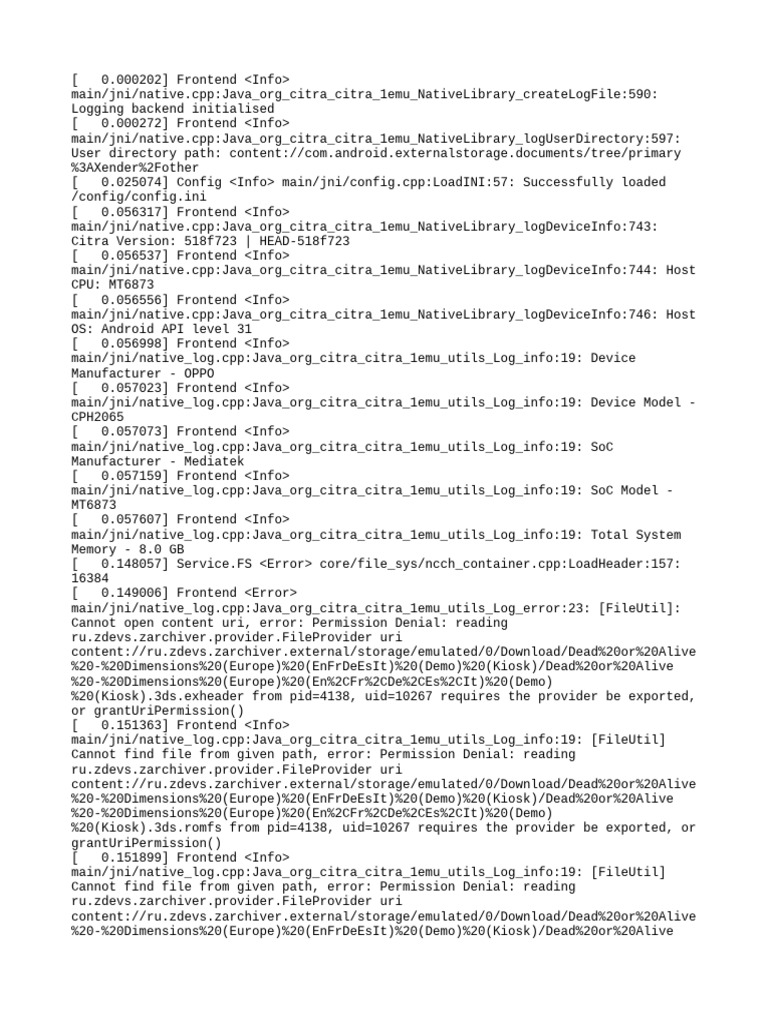 Citra Log.txt.Old | PDF | Computer Science | Computing Platforms