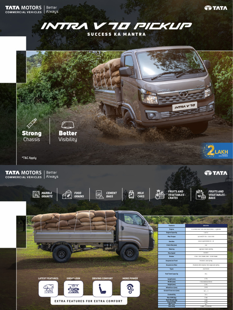 Tata Intra V70 Gold Specifications | PDF | Vehicles | Automotive ...