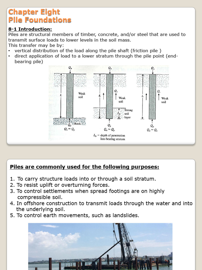 Chp.8 Pile Foundations Modified | PDF | Deep Foundation | Precast Concrete