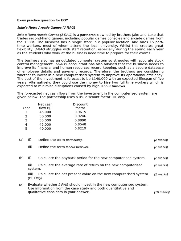 Paper 2 EOY Exam Practice Question | PDF