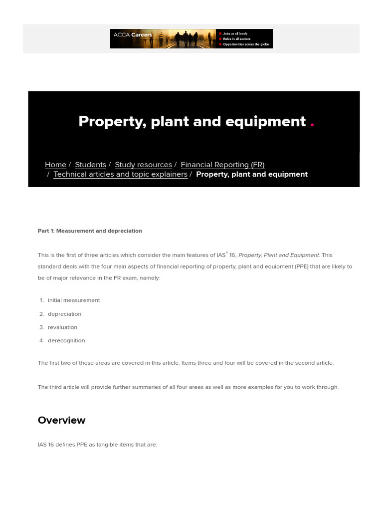 IAS 16: Property, Plant, Equipment Basics | PDF | Depreciation | Fixed ...