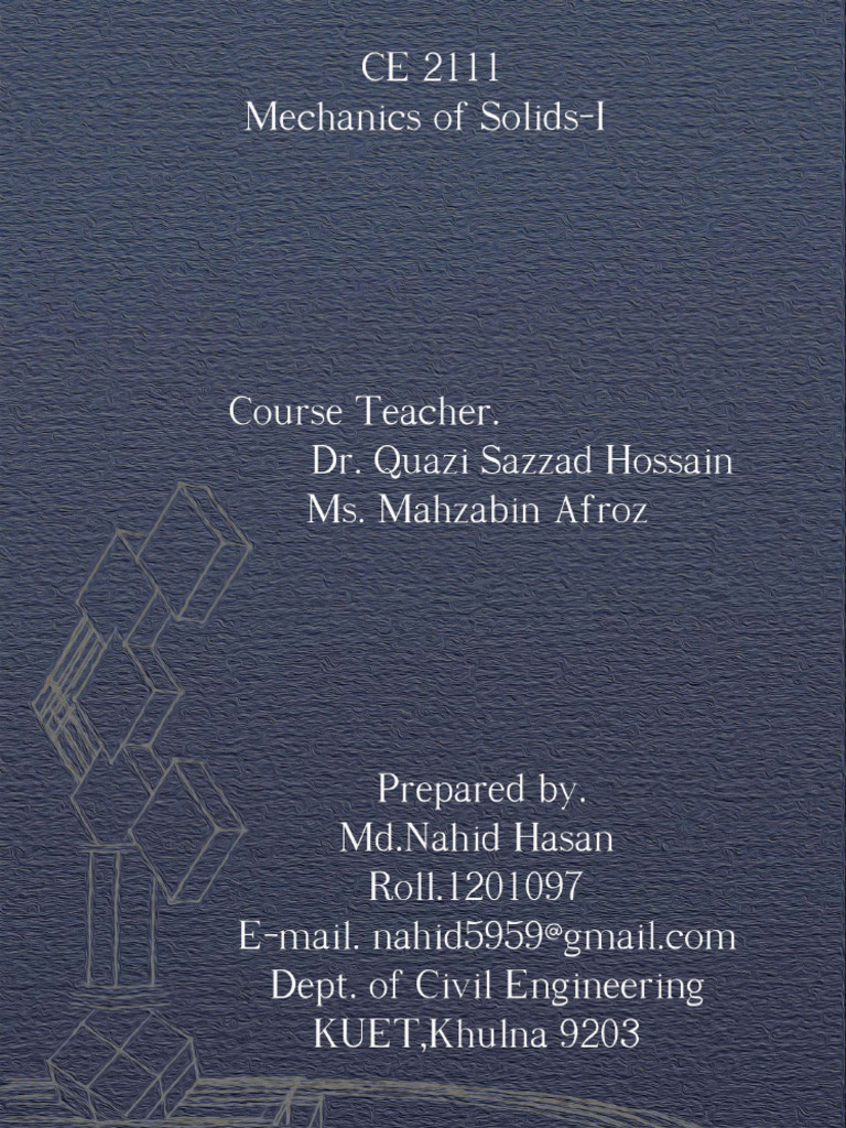 Mechanics of Solids - 1 | PDF