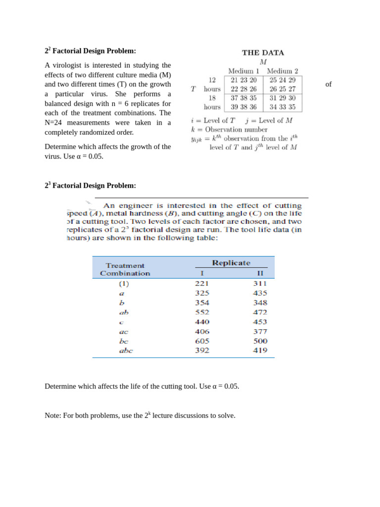 2k Factorial Design Problems | PDF