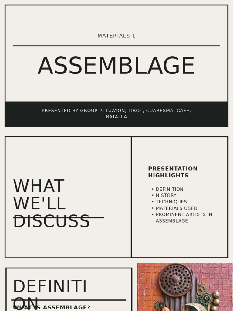 Assemblage Modified Ppt - Materials 1 | PDF | Modernity | Museology