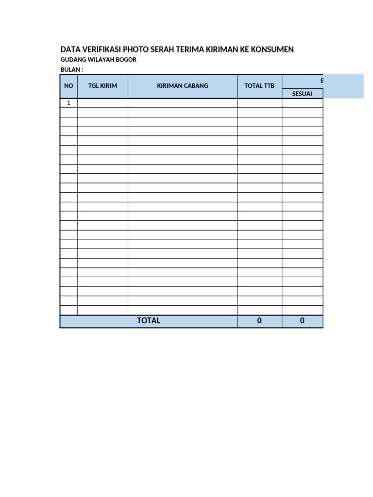 Format Verifikasi GD Regional | PDF