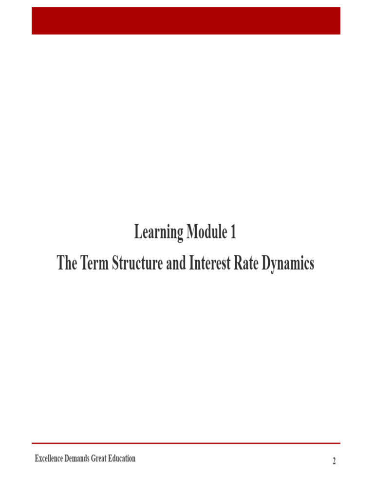 Module 1 The Term Structure and Interest Rate Dynamics | PDF | Yield ...