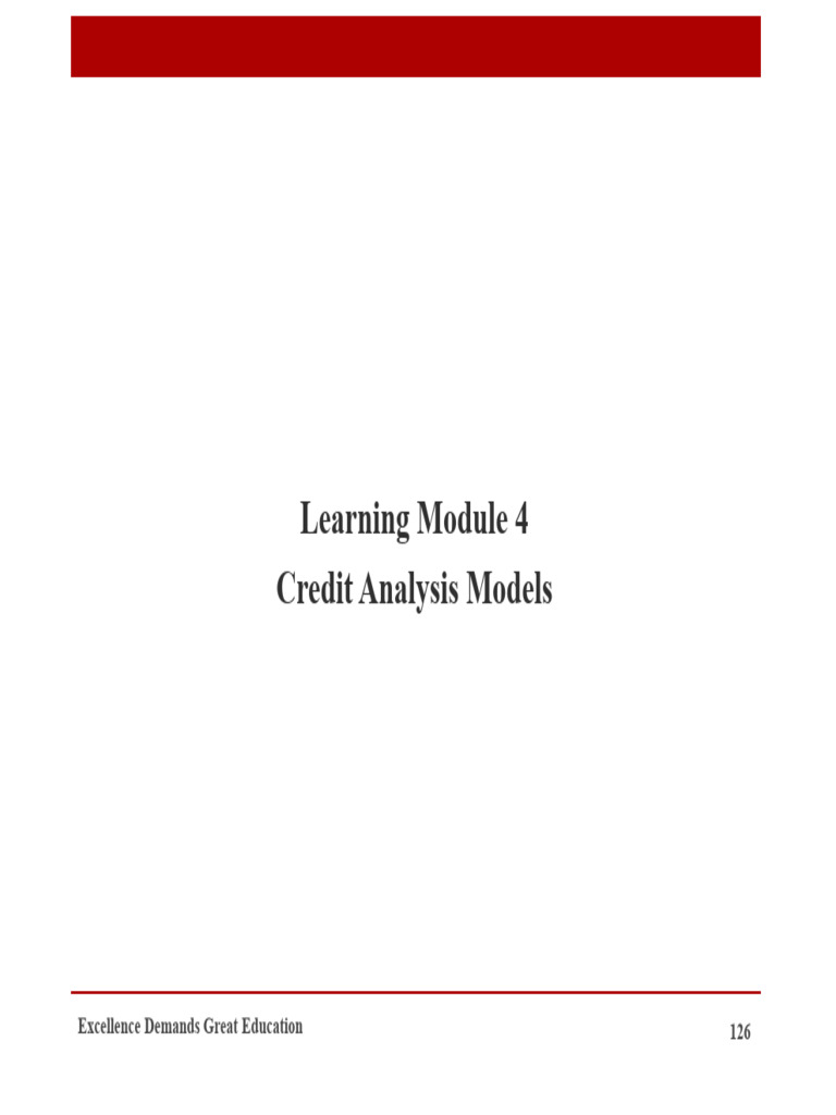 Module 4 Credit Analysis Models | PDF | Bonds (Finance) | Financial Risk